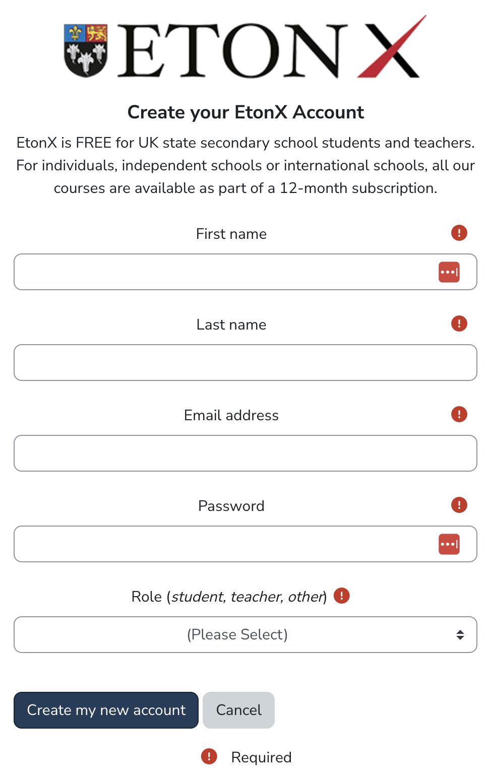 How do I create an EtonX Account?